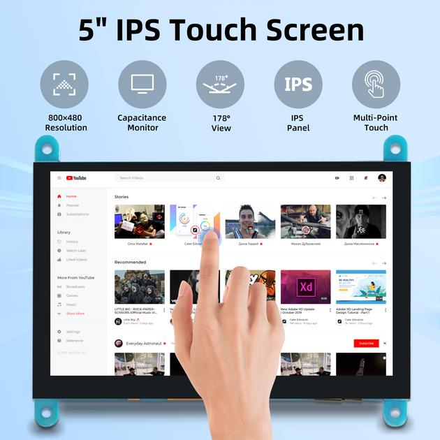 iPistBit 5'' Raspberry Pi Monitor, Capacitive Touchscreen Monitor 800x – ipistbit