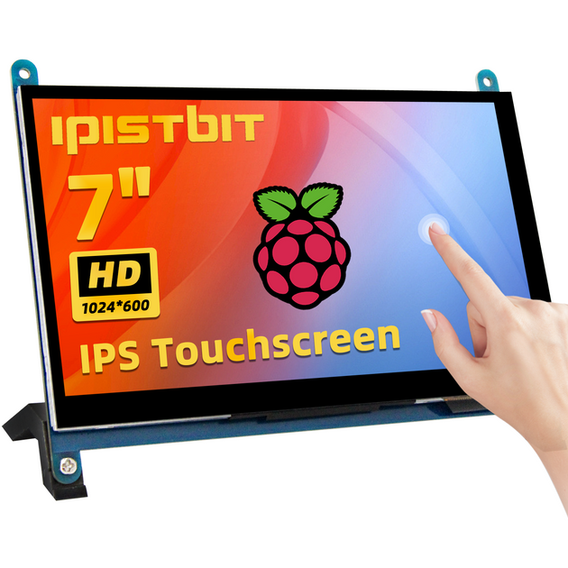 iPistBit 7 Inch LCD Touch Screen, 1024x600 IPS Display with Stand, HDM ...